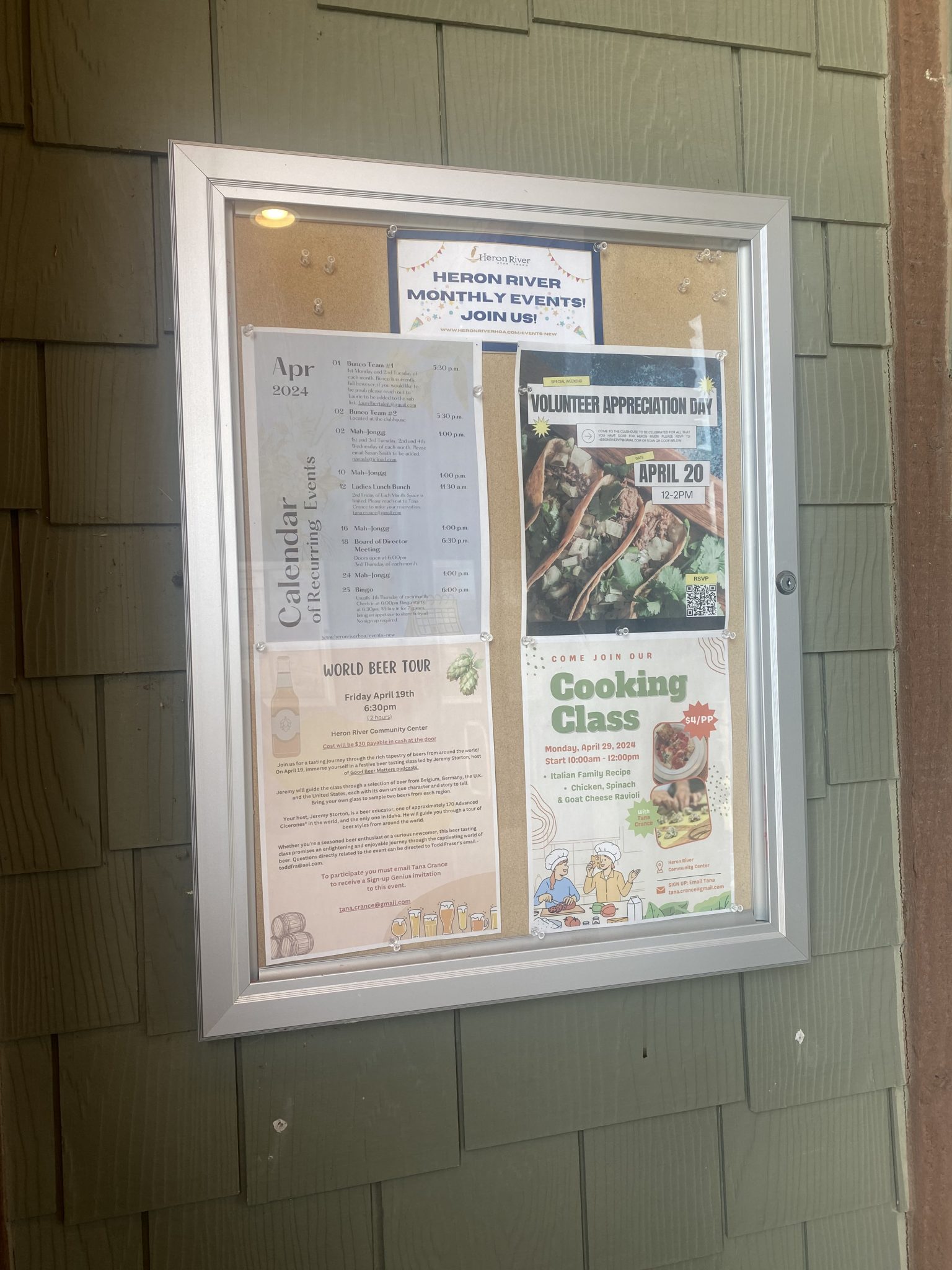 Check out the bulletin boards - Heron River Community